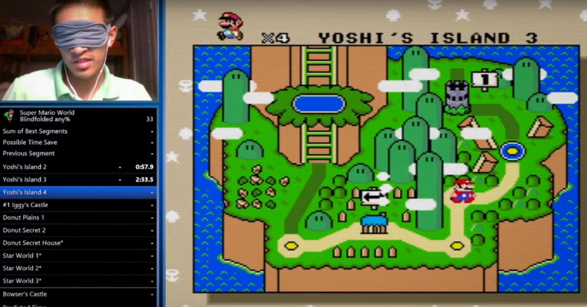 Increíble: Termina Super Mario World con los ojos vendados