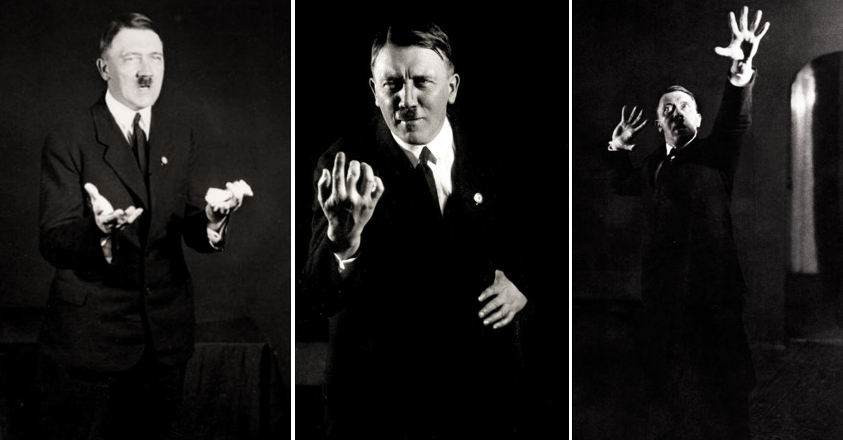 Fotografías de Adolf Hitler ensayando sus discursos