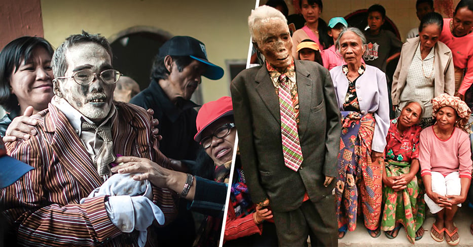 Tribu indonesia desentierra a sus parientes cada tres años para limpiarlos