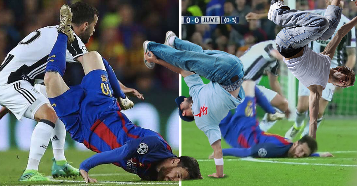 Los memes de Messi cayendo contra la Juve