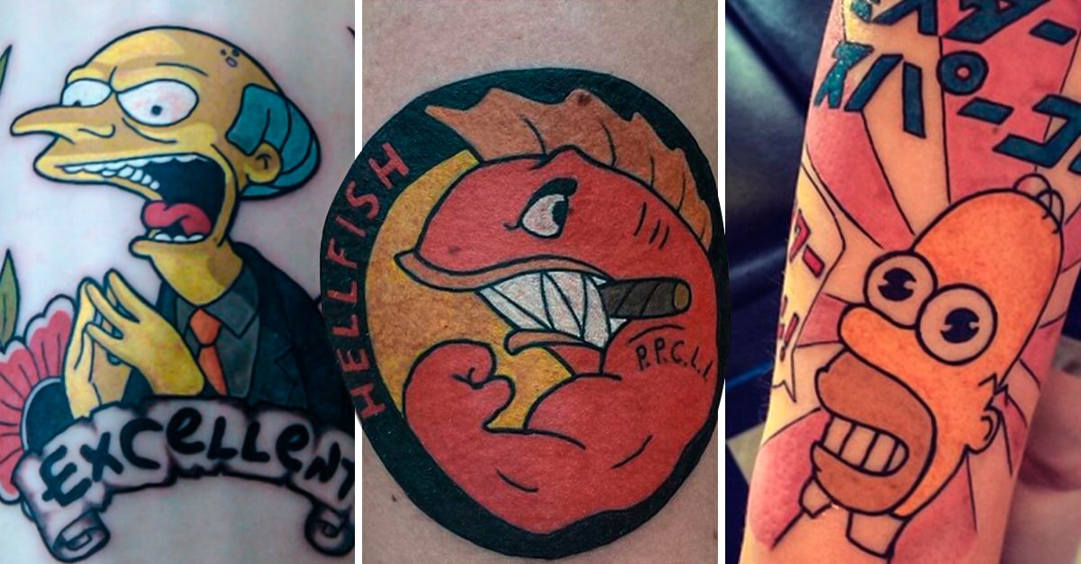 Los mejores tatuajes de Los Simpson, para que elijas el tuyo