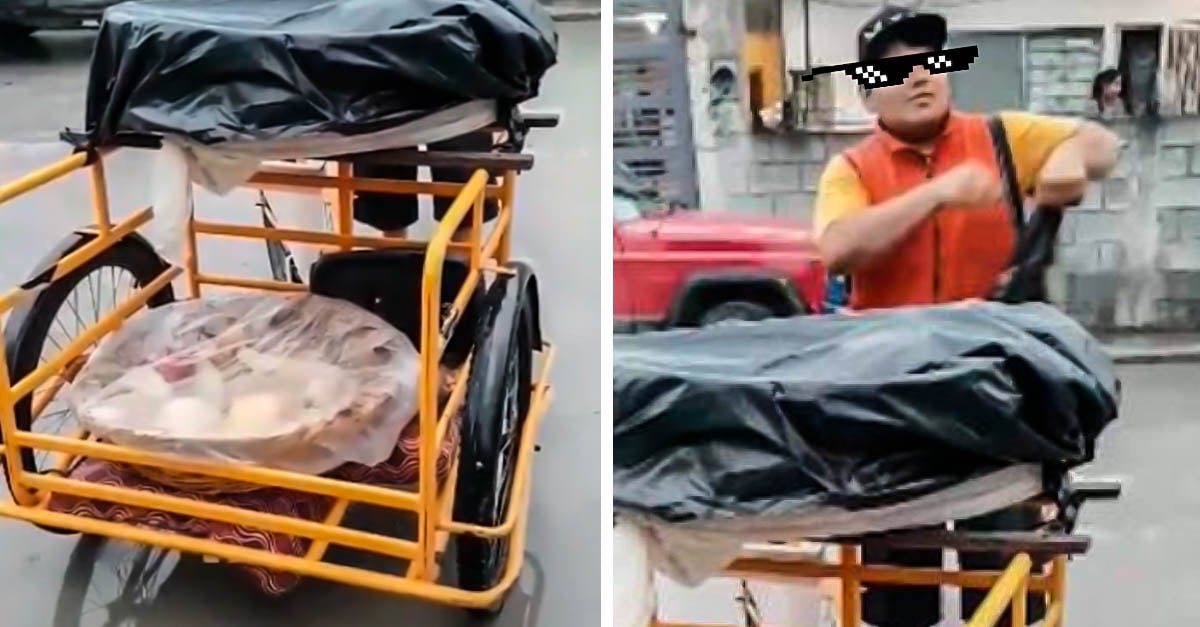 Panadero se vuelve viral por su rap cuando va en su triciclo