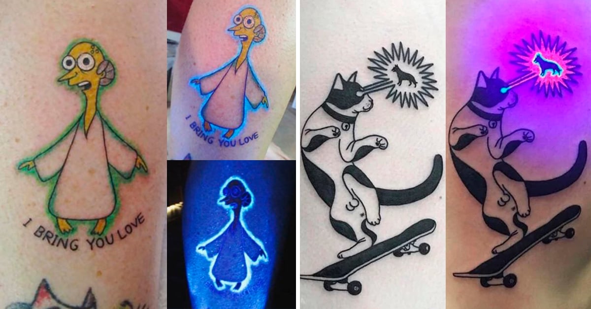 15 tatuajes echos con tinta ultravioleta que te sorprenderán