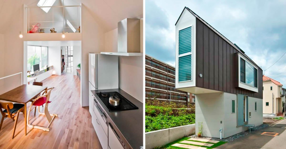 Arquitecto japonés crea casa triangular pequeña de lujo
