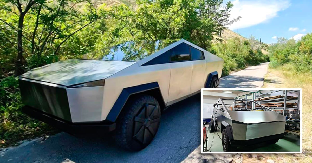 Crea réplica del Cybertruck y le quedó idéntico al de Tesla