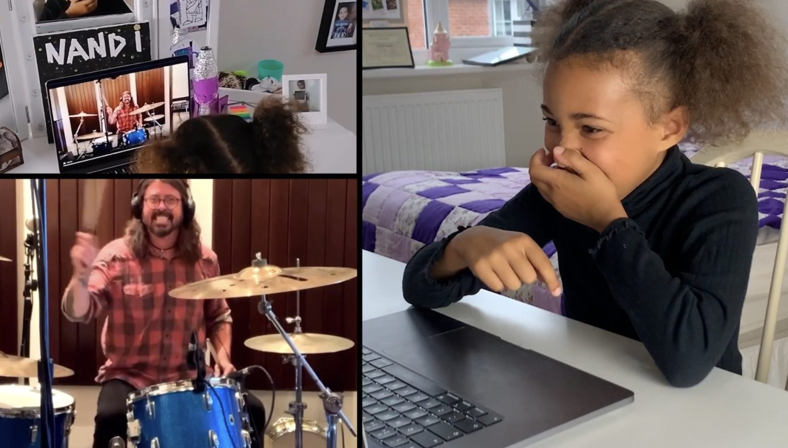 Niña baterista de 10 años reta a duelo al músico Dave Grohl