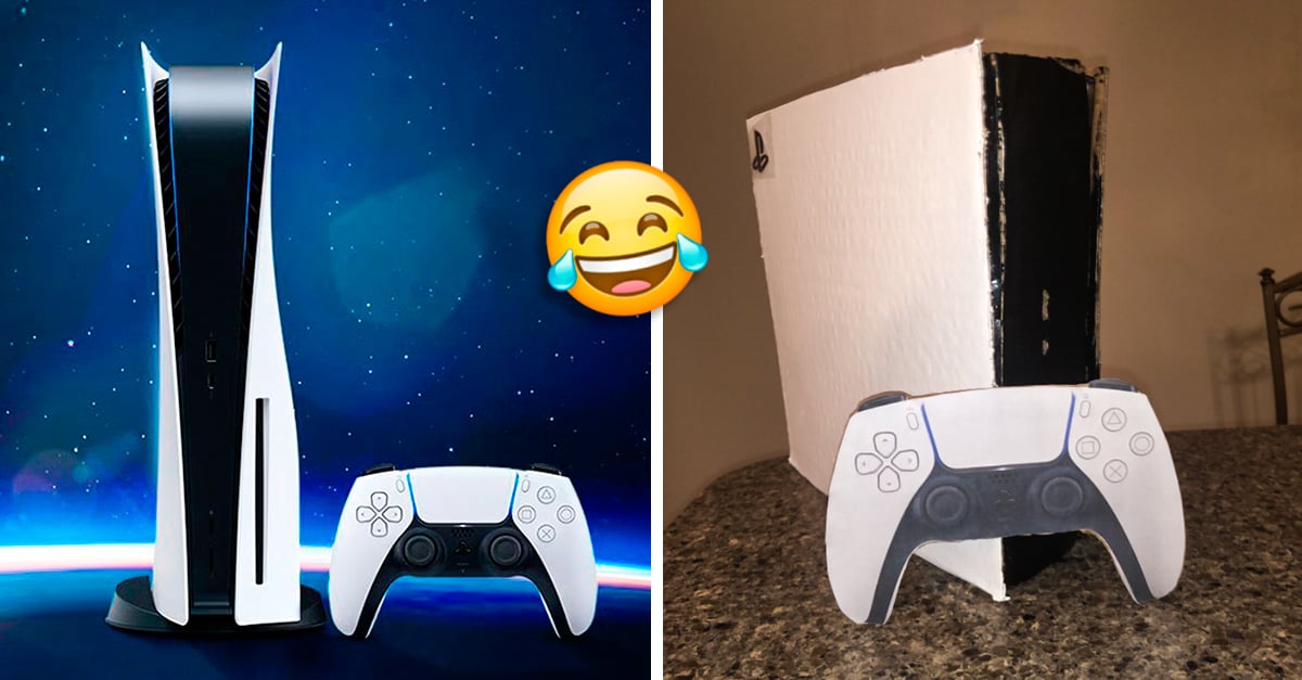 Gamer construye su propia PS5 con cartón y pegamento