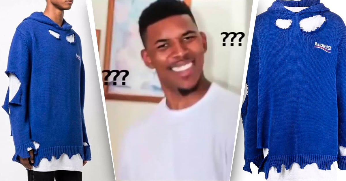 Sudadera Balenciaga con hoyos cuesta miles de dólares