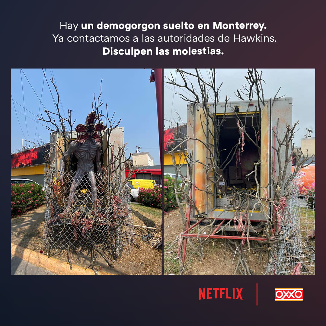 Decoraron un OXXO de ‘Stranger Things’ y se robaron al Demogorgon