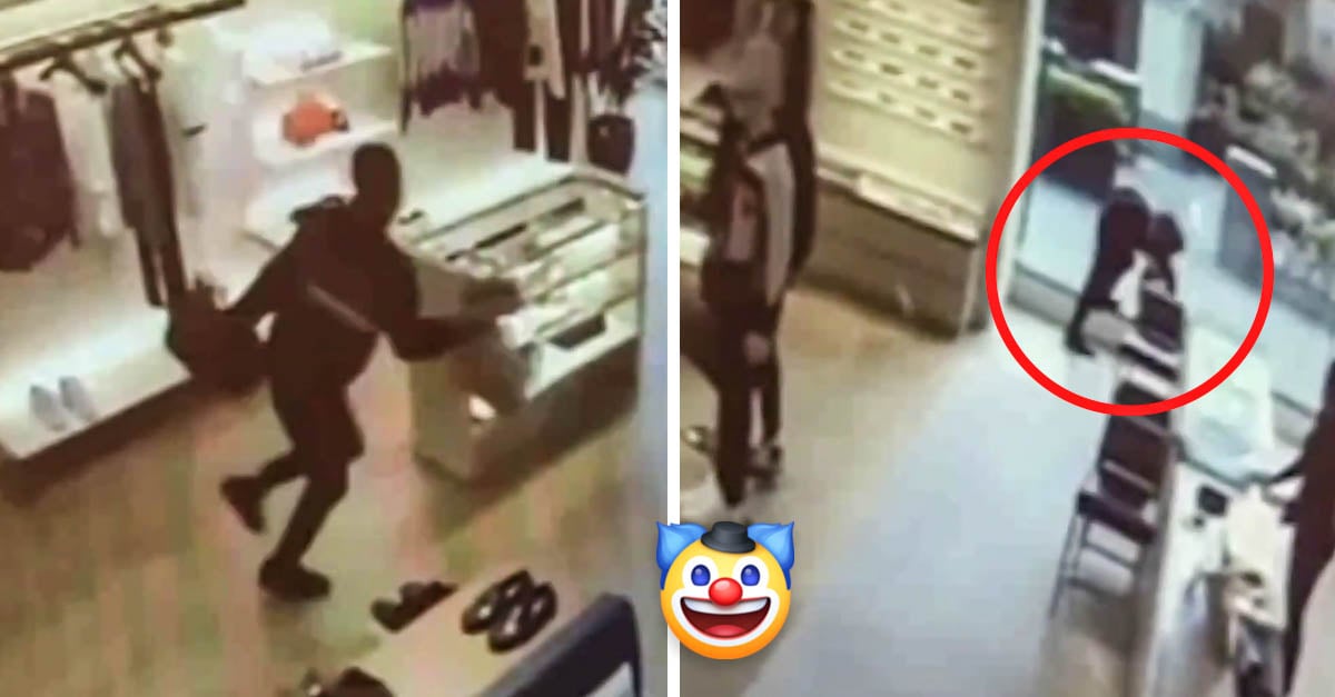 Ladrón se noquea solo durante escape al embestir una ventana