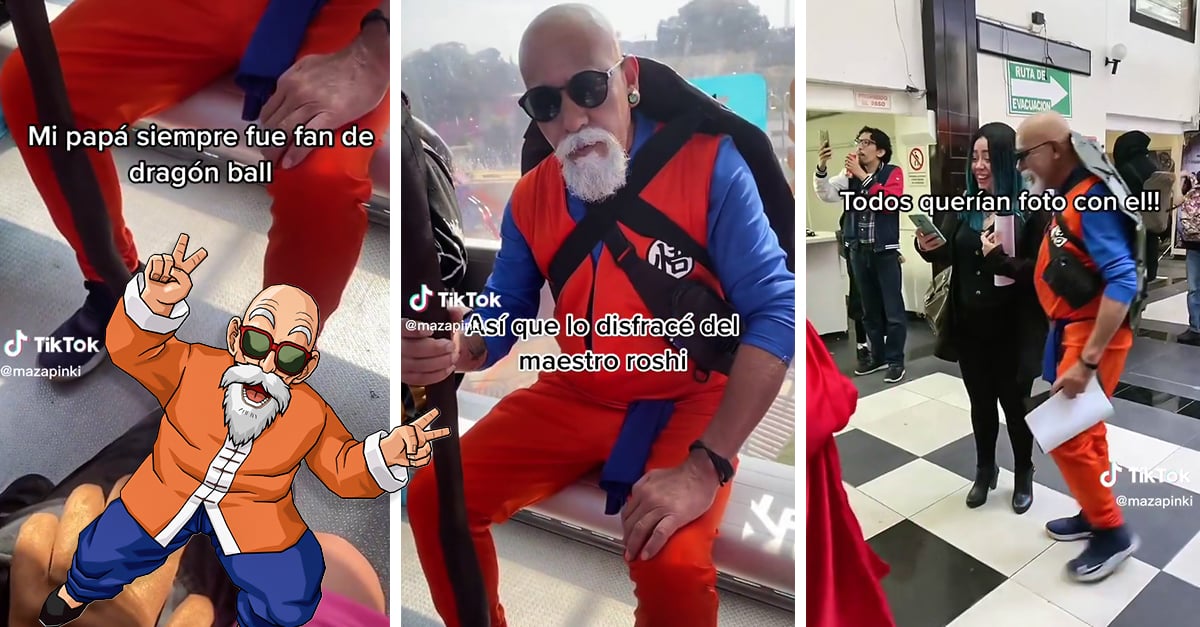 El papá con cosplay de Maestro Roshi se hace viral