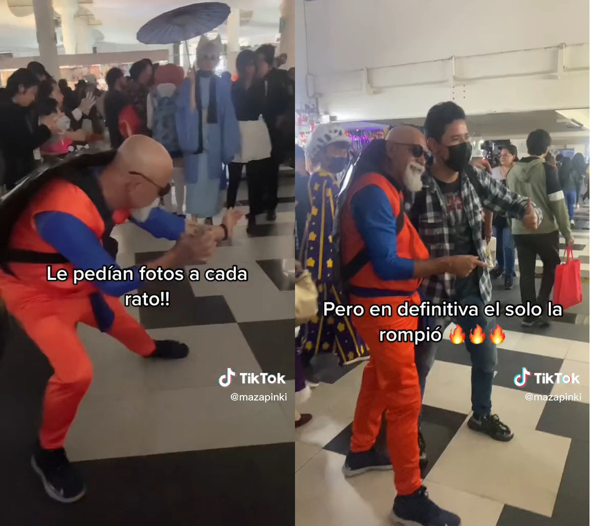 El papá con cosplay de Maestro Roshi se hace viral