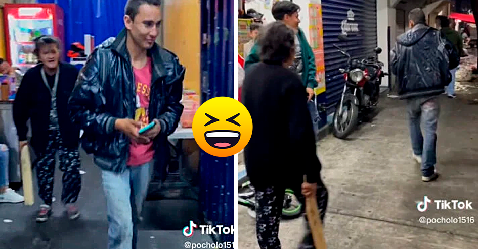 Señora saca a su hijo de las micheladas con una tabla