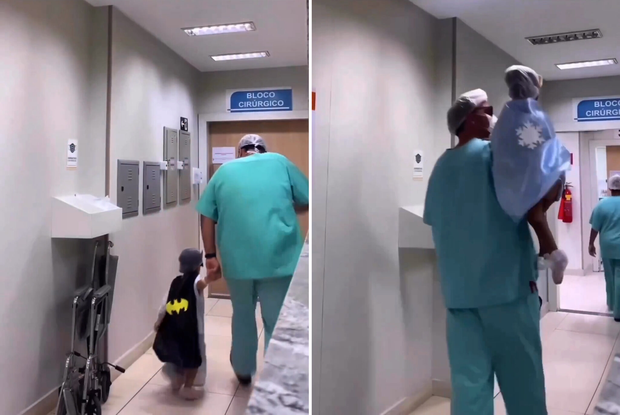 Doctor lleva vestidos de superhéroes a niños al quirófano
