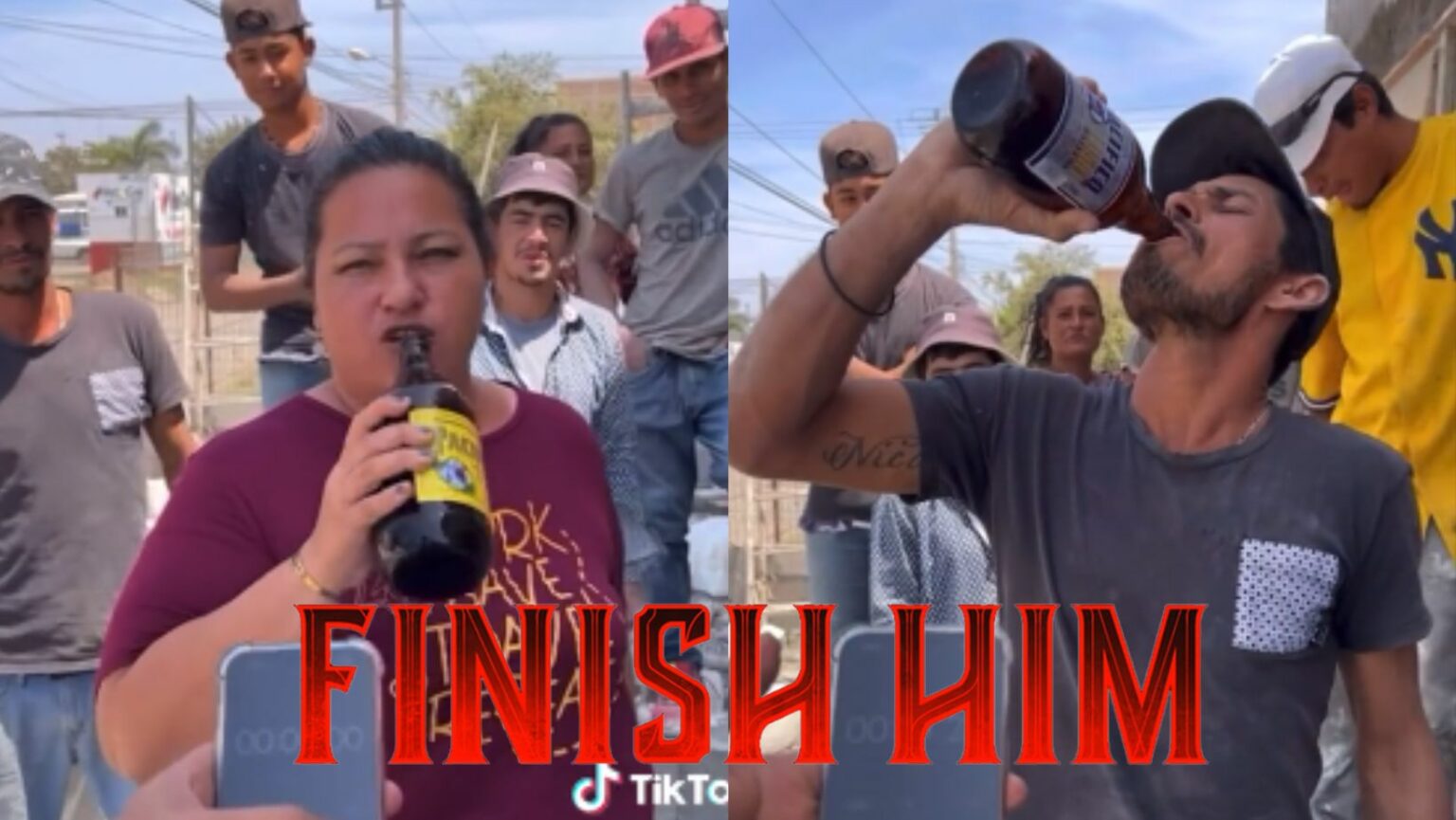 Doña Chela la mujer que se toma una cerveza en segundos