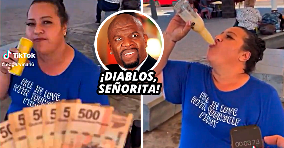 Doña Chela la mujer que se toma una cerveza en segundos