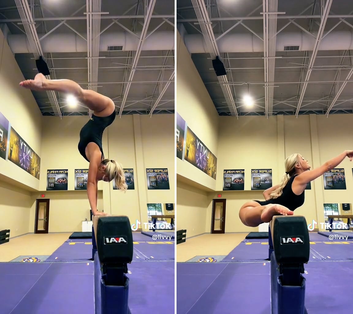 Gimnasta sorprende por su habilidad para hacer splits